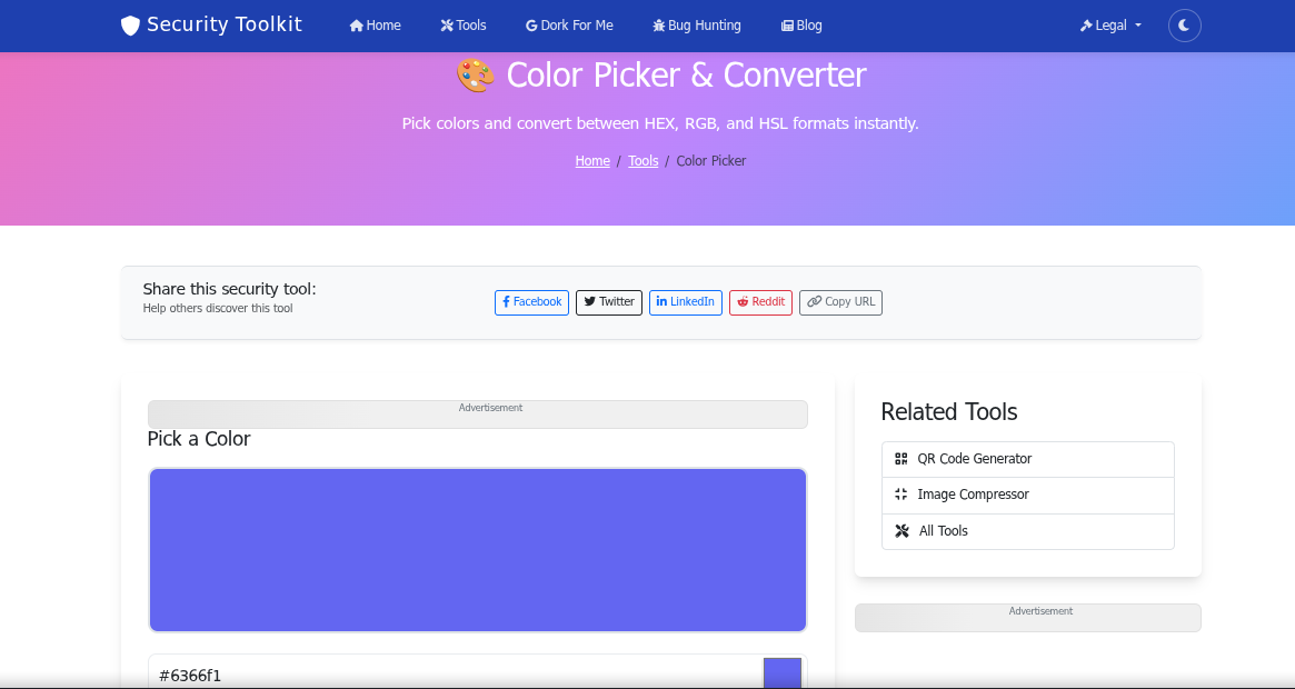 Free Color Picker & Converter - HEX, RGB, HSL Online Tool